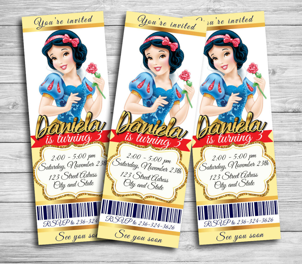 Snow White Invitation, Princess Snow White, Snow White Birthday ...