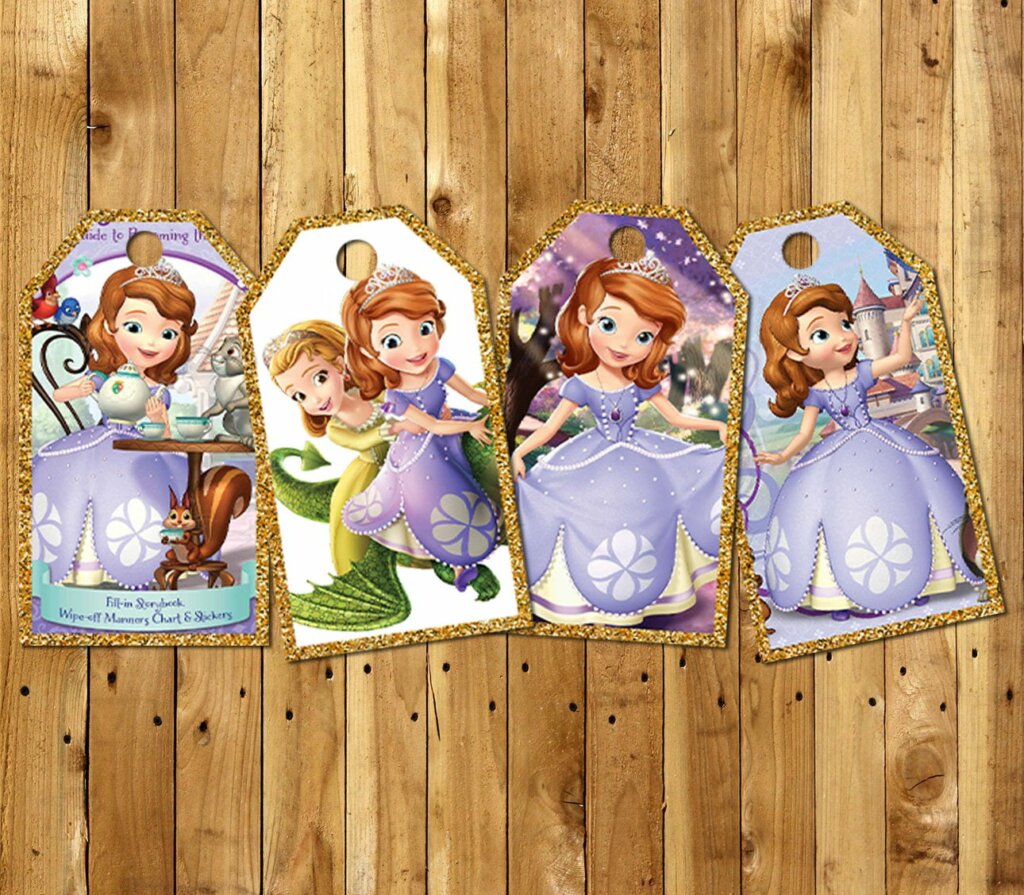 Sofia Tag, Sofia Gift Tag, Tag for Sofia Birthday, Party Tag, Sofia the ...