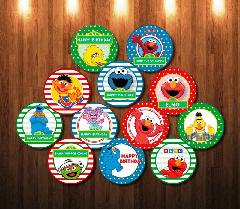 Elmo Cupcake Toppers, Elmo Printable Cupcake Topper, Elmo Party ...