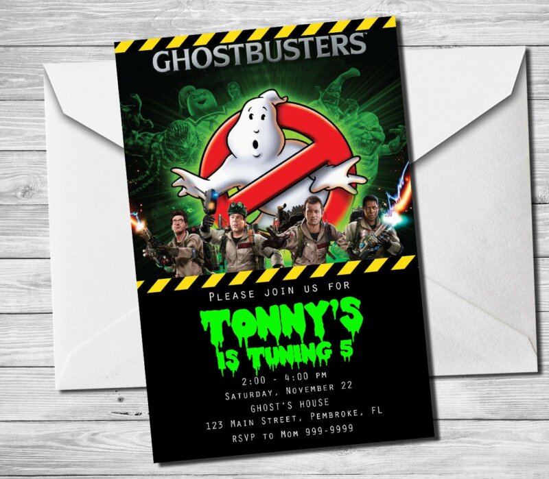 Ghostbusters Invitation, Ghostbusters ticket Invitation, Ghostbusters ...